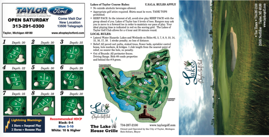 Lakes of Taylor Scorecard – Taylor Golf